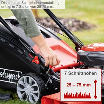Rasenmäher MS225-56E Scheppach - E-Start | Radantrieb | 6PS | 56cm ...