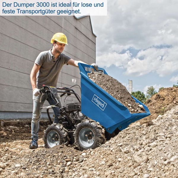 Dumper DP3000 Scheppach - 5.6 PS | 300kg | 3 Vorwärtsgänge und 1 ...