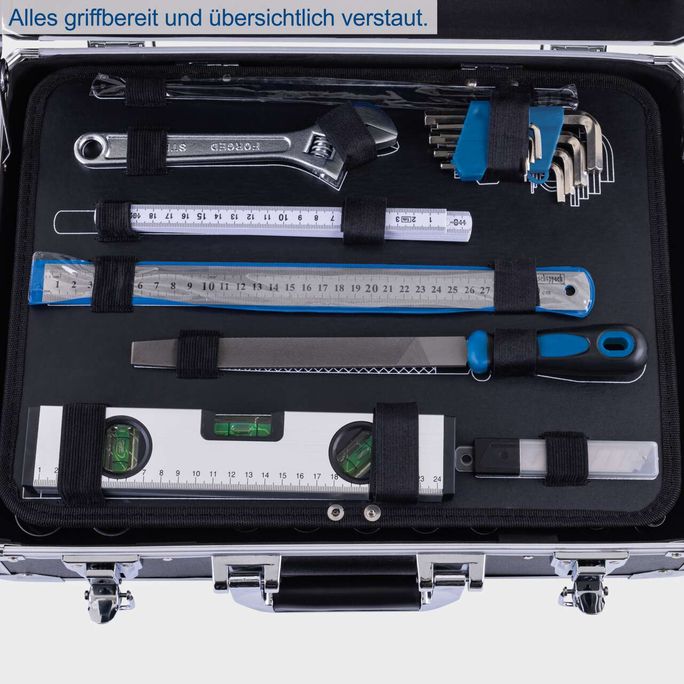 Werkzeugkoffer TB200 Scheppach - 141 tlg. Werkzeug Set | Aluminium ...