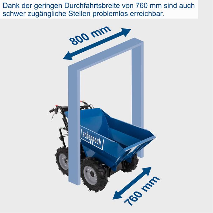 Dumper DP3000 Scheppach - 5.6 PS | 300kg | inkl. Flachpritsche für Holz ...