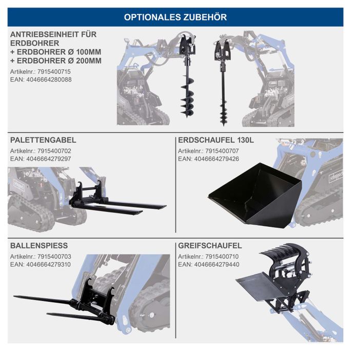 Scheppach Kompaktlader MKL730 - 8,5PS | 200kg Ladekapazität | E-Start ...